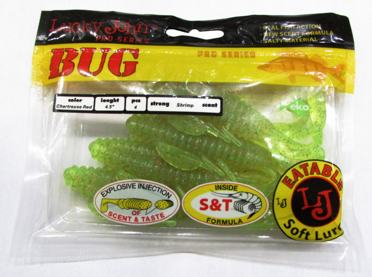 Силиконовая приманка LJ Pro Series Bug 4,5" цвет S15 (chartreuse red) купить в нашем интернет ...